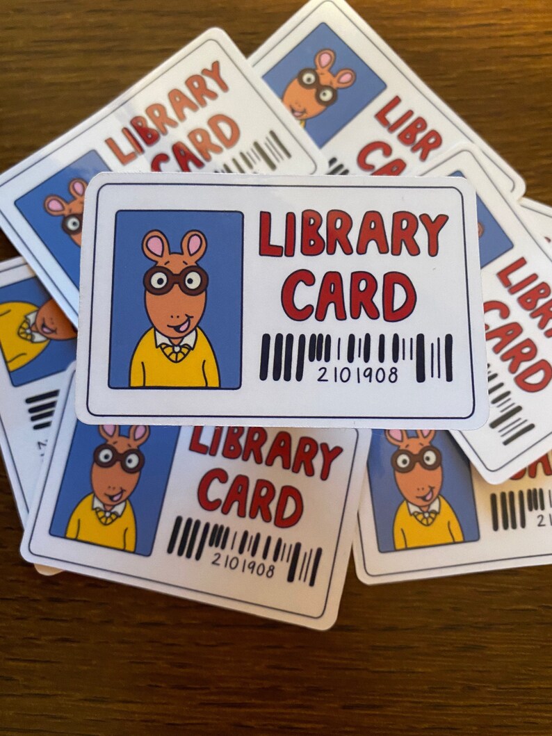 Library Card Sticker / Arthur Inspired Sticker - Etsy