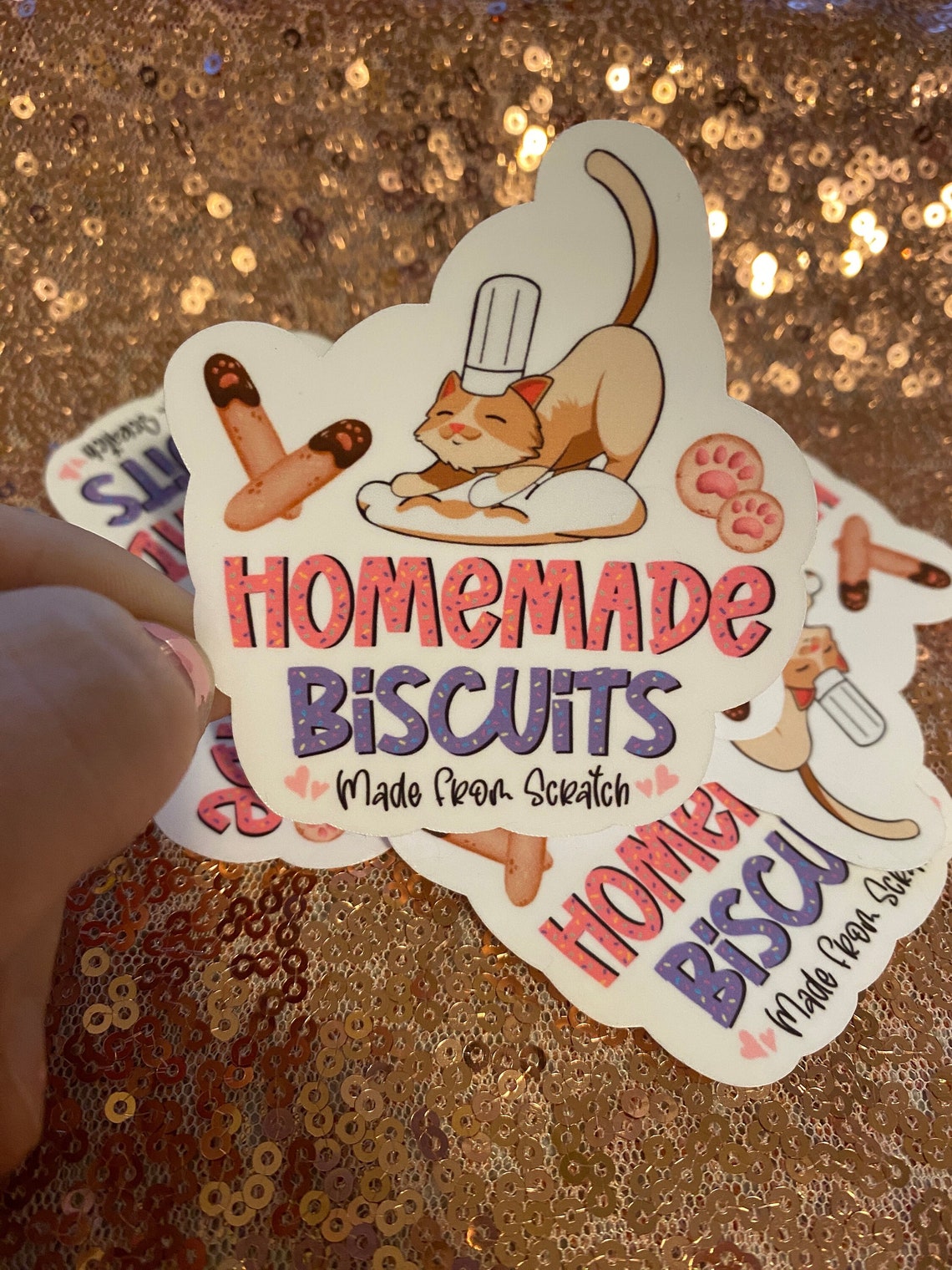 Homemade Biscuits Cat Sticker - Etsy