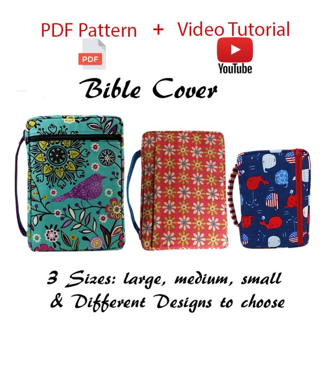 Bible Cover Pdf Sewing Pattern, Digital Sewing Pattern, Zippered Bible ...