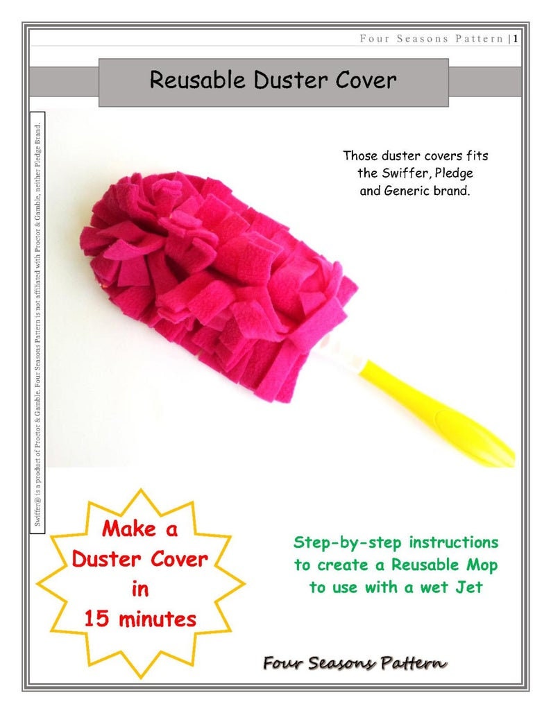 Reusable Duster Cover SEWING PATTERN PDF, Learn How to Make Reusable ...