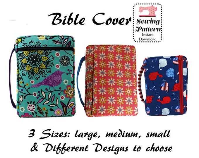 Bible Cover Pdf Sewing Pattern, Digital Sewing Pattern, Zippered Bible ...
