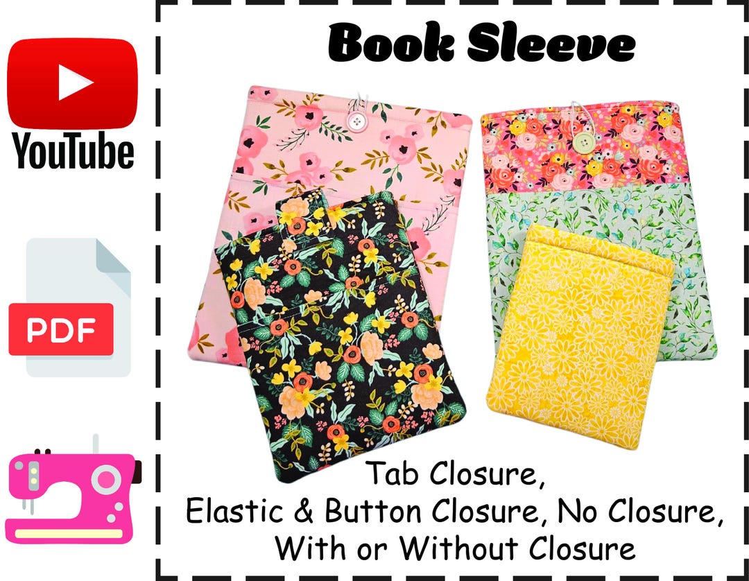 Book Sleeve Pdf Sewing Pattern, Book Sleeve Digital Sewing Pattern ...