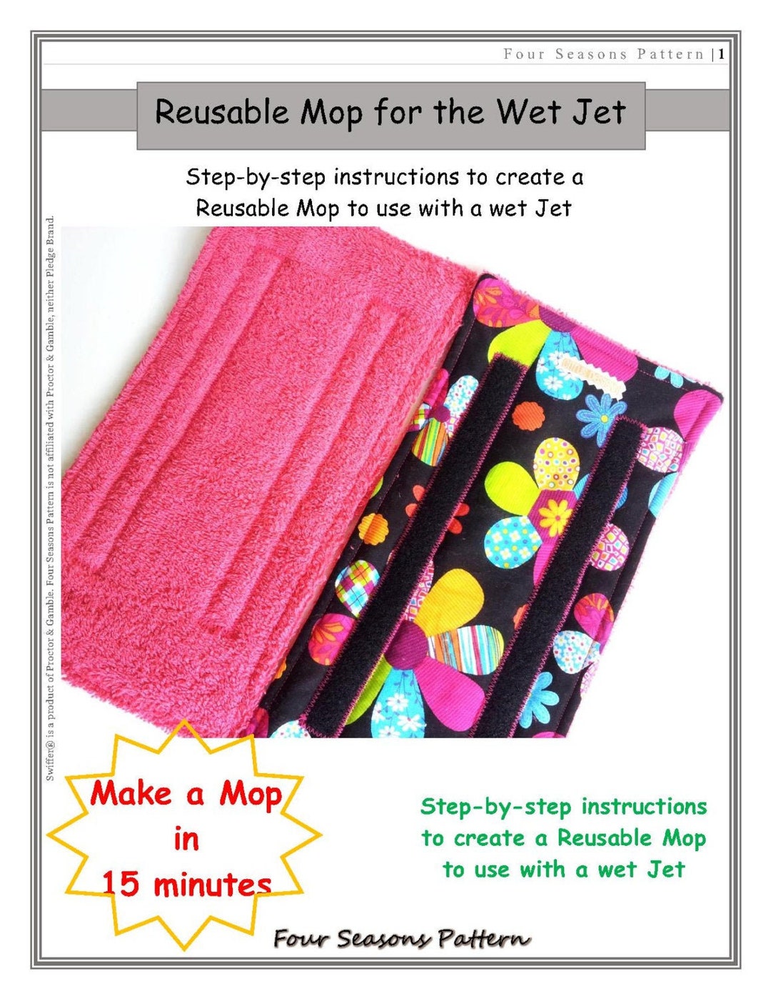 Learn How to Make Reusable Mop Pads, SEWING PATTERN PDF Tutorial - Etsy