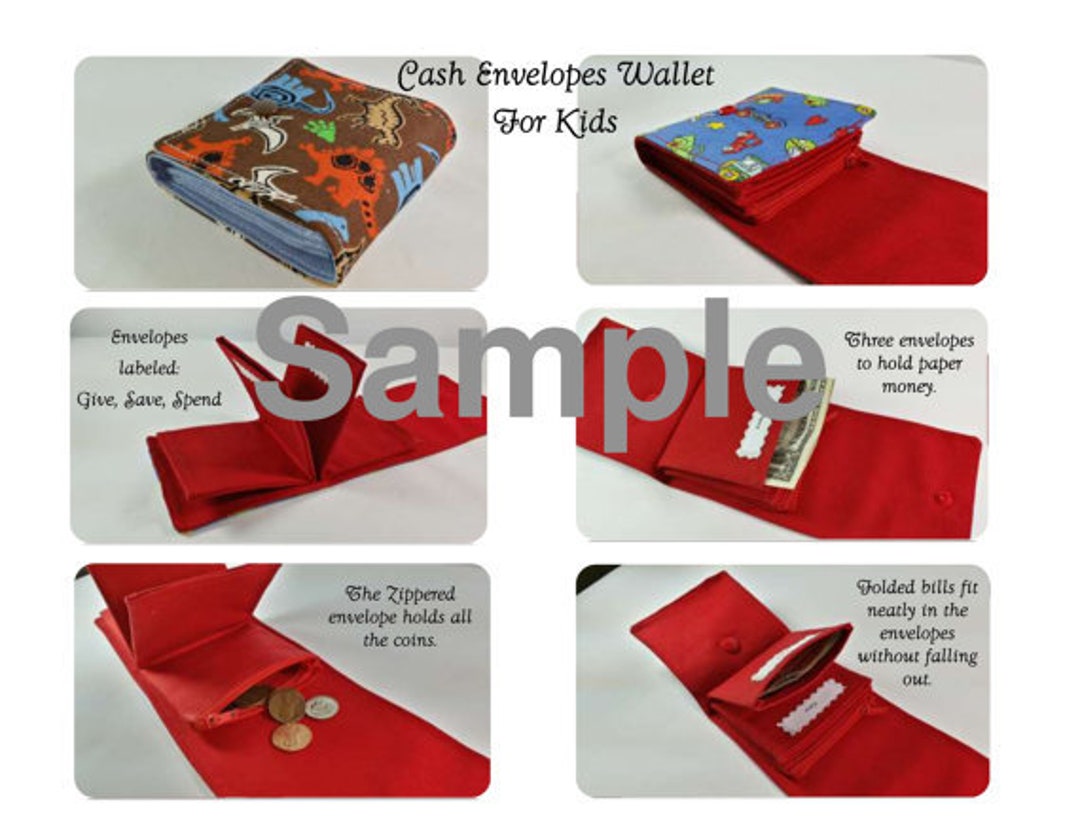 Kids Cash Envelope Wallet Sewing Pattern PDF, Cash Budget System Wallet ...