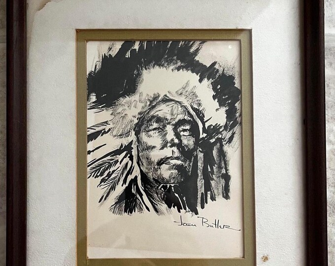 Original Charcoal Indigenous American Indian Drawing - Etsy