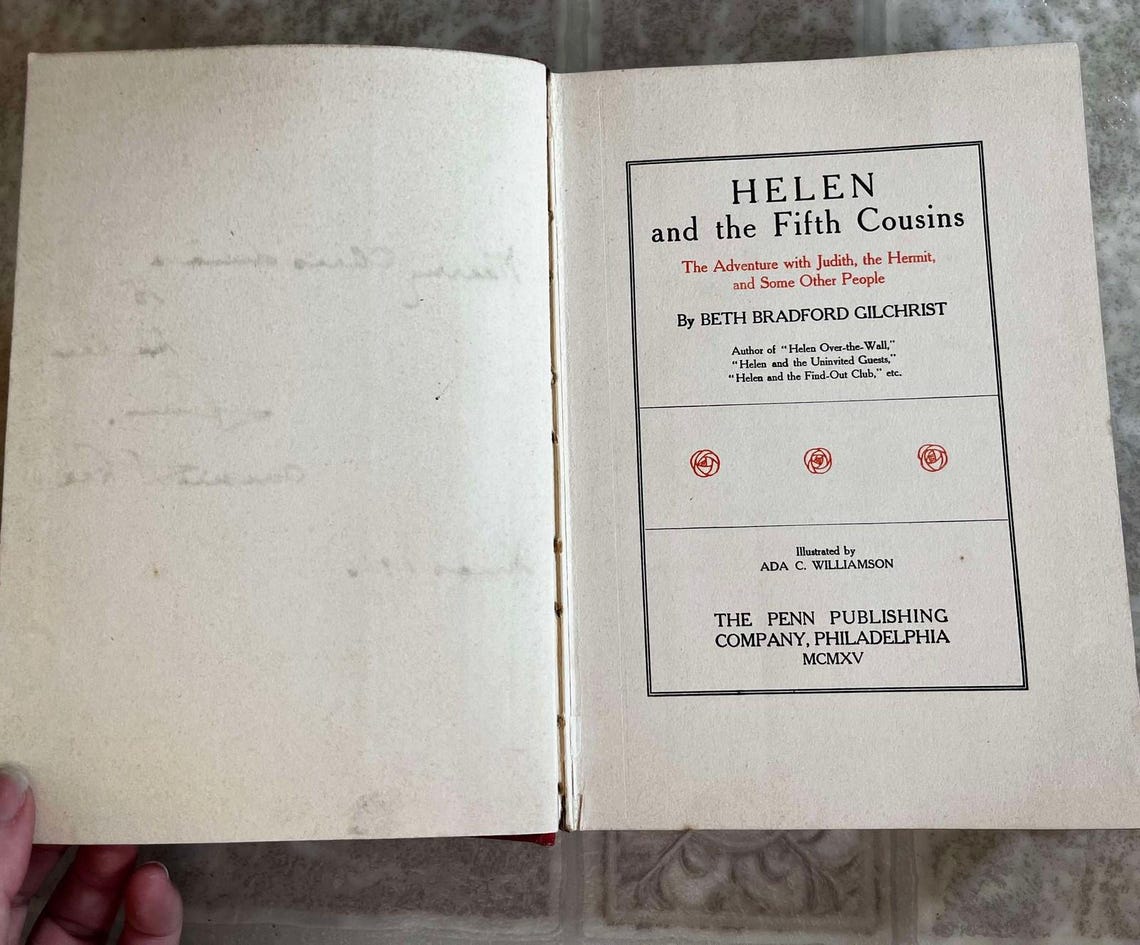 Helen and the Fifth Cousins by Beth Gilchrist 1915 - Etsy