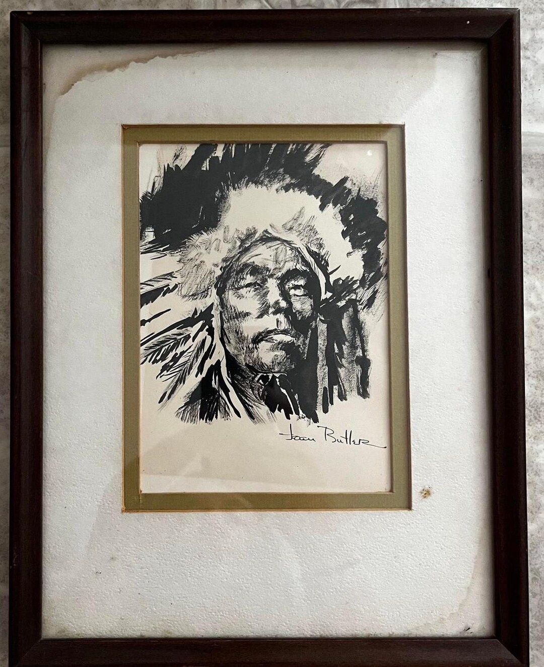 Original Charcoal Indigenous American Indian Drawing - Etsy