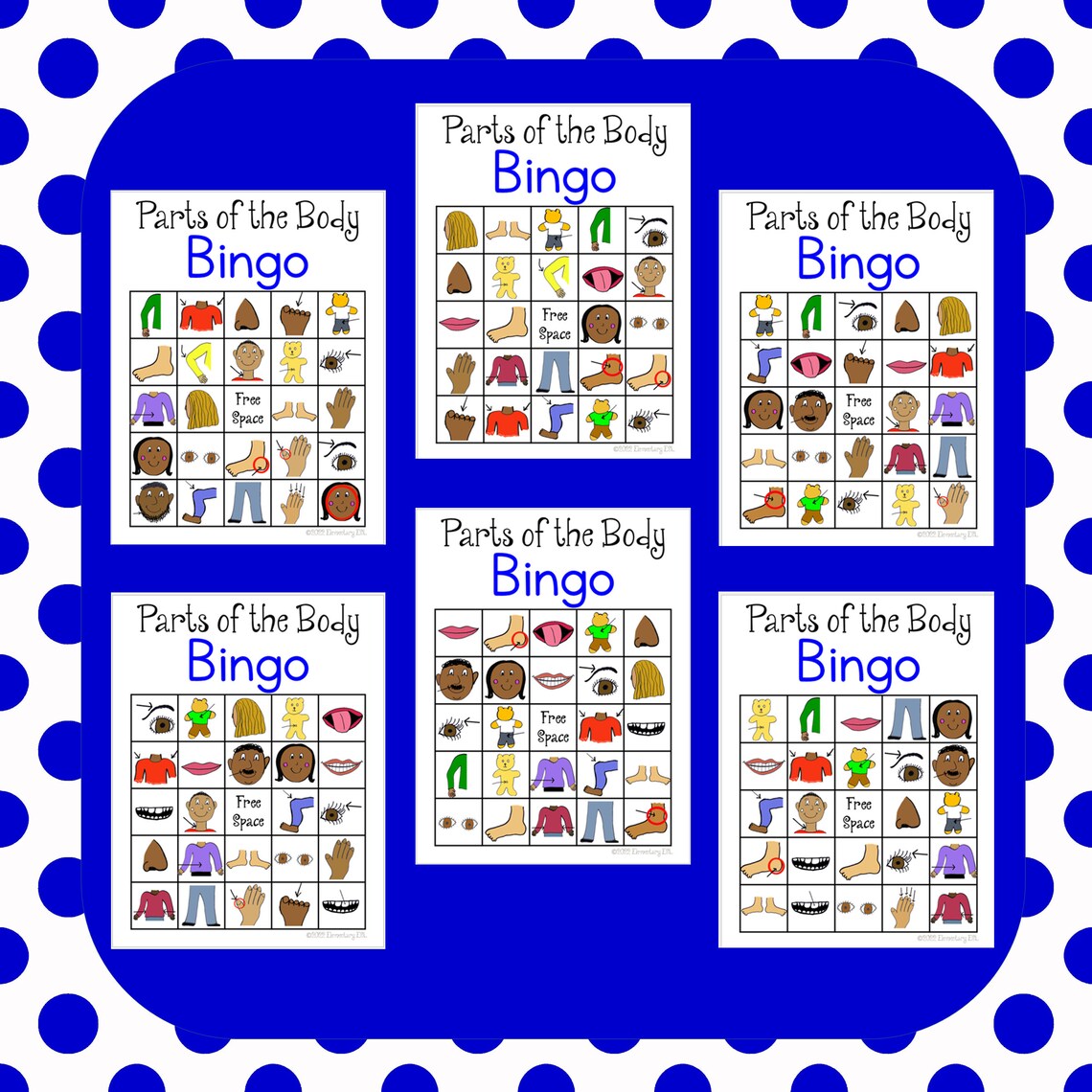 Body Parts Bingo Cards for ESL/ELL/ELD & Speech: Set of 30 Parts of the ...