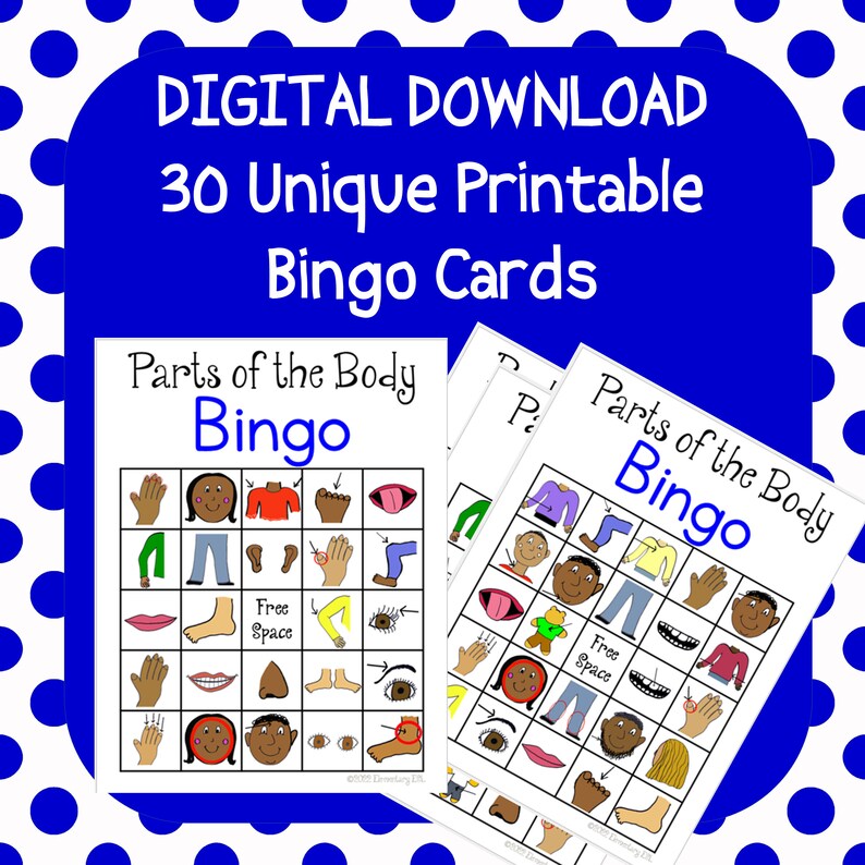 Body Parts Bingo Cards for ESL/ELL/ELD & Speech: Set of 30 Parts of the ...