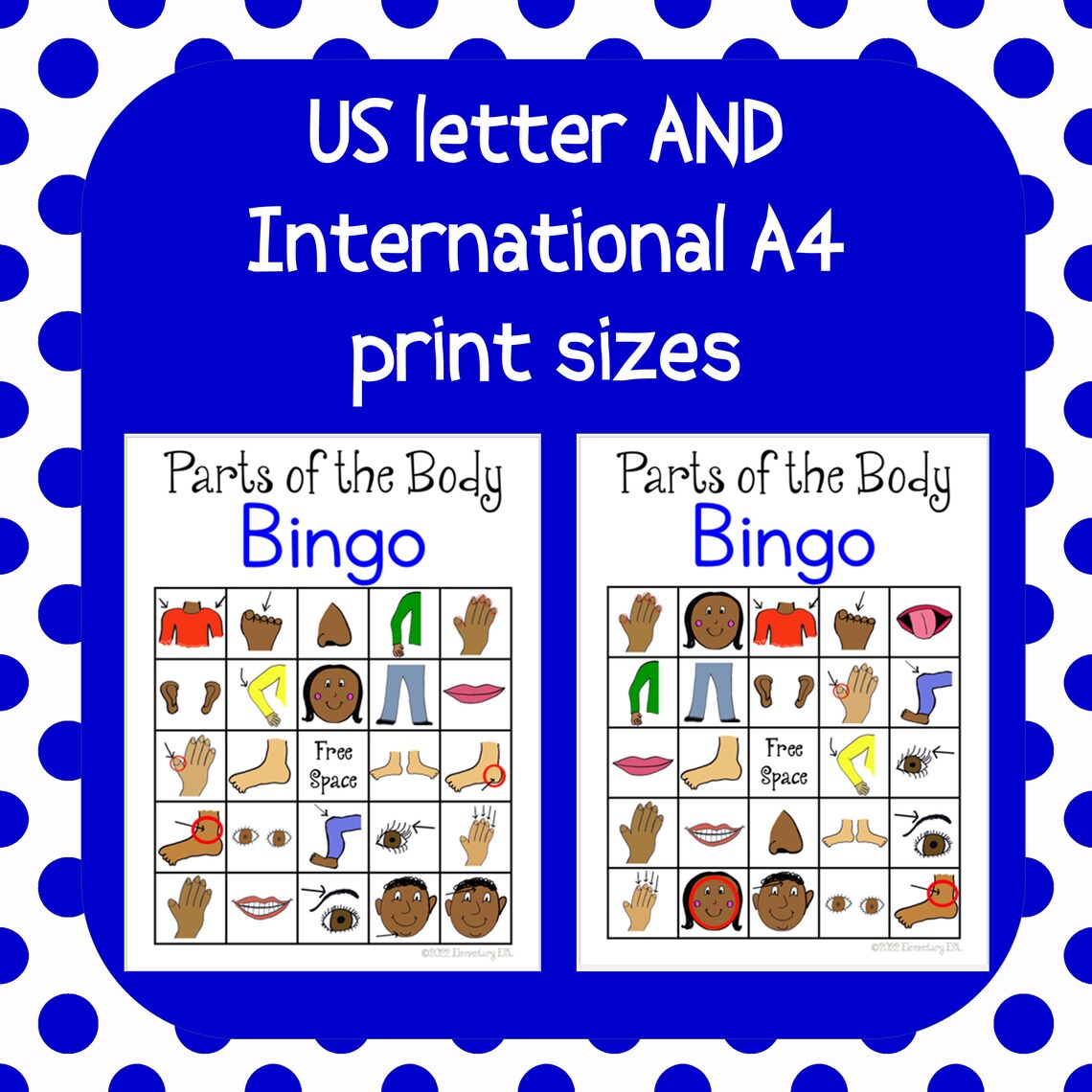 Body Parts Bingo Cards for ESL/ELL/ELD & Speech: Set of 30 Parts of the ...