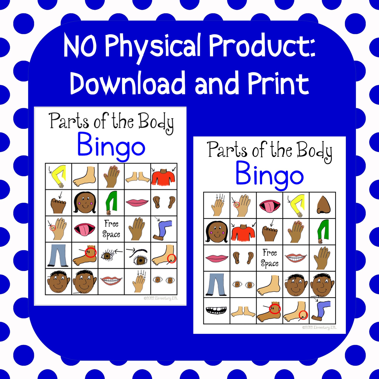 Body Parts Bingo Cards for ESL/ELL/ELD & Speech: Set of 30 Parts of the ...