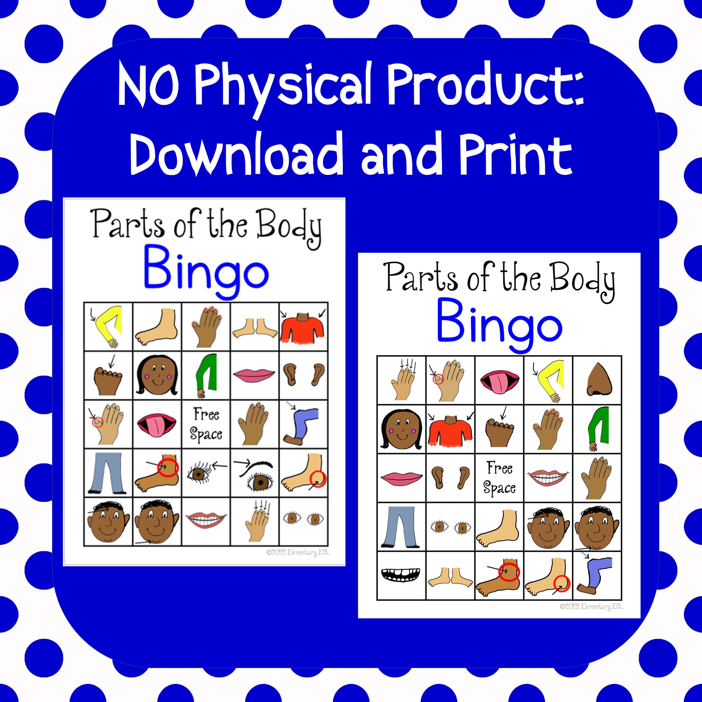 Body Parts Bingo Cards for ESL/ELL/ELD & Speech: Set of 30 Parts of the ...