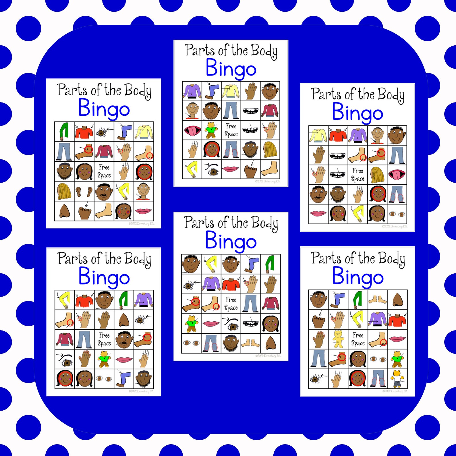Body Parts Bingo Cards for ESL/ELL/ELD & Speech: Set of 30 Parts of the ...
