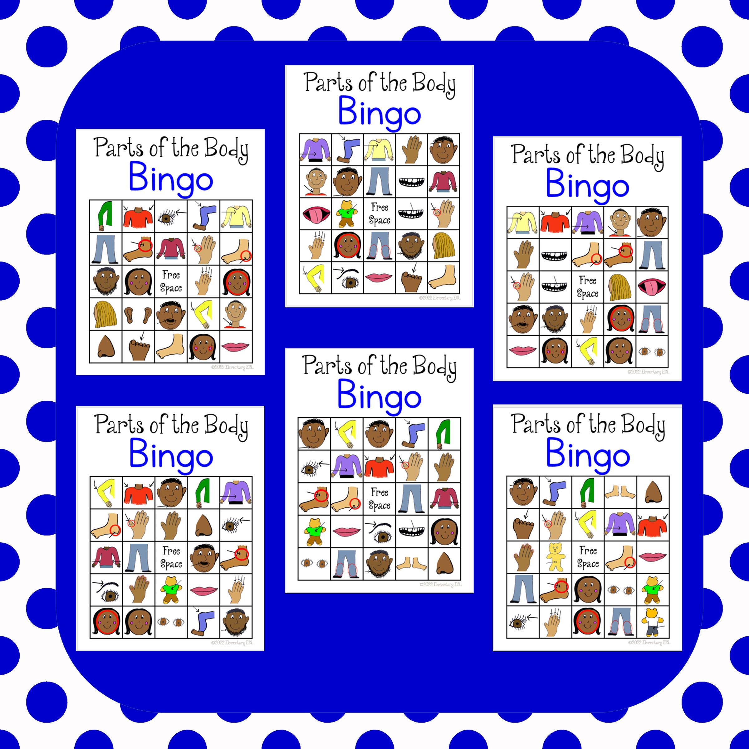 Body Parts Bingo Cards for ESL/ELL/ELD & Speech: Set of 30 Parts of the ...