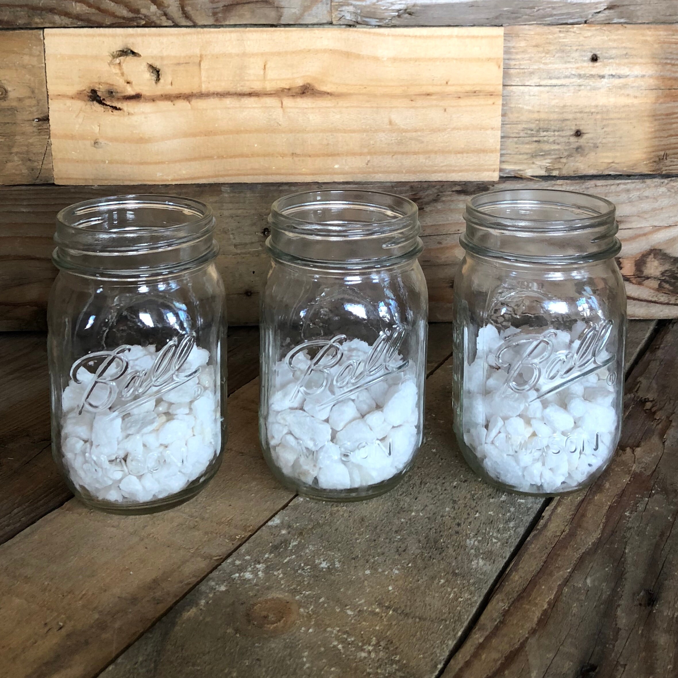 Pebble Bottom Mason Jar Makeup Brush Holders Stone Bottom - Etsy