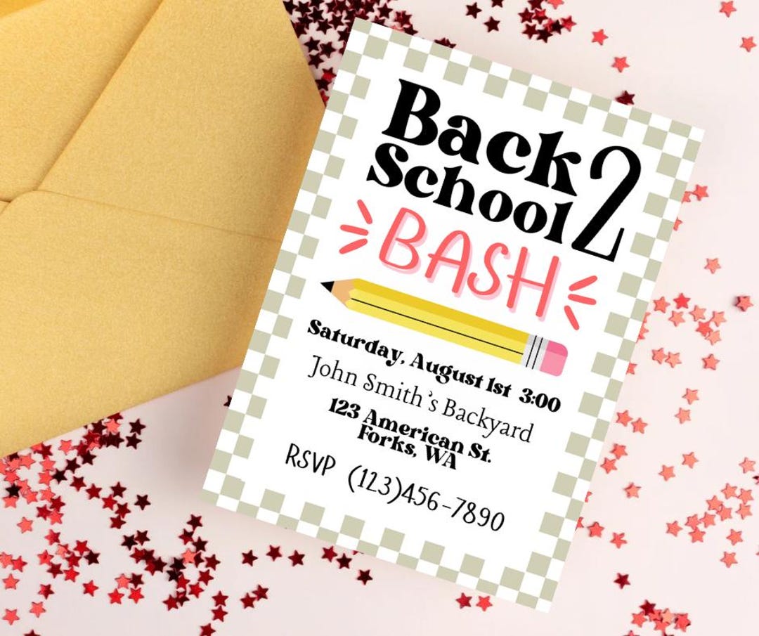Canva Pro Back to School Bash Party Digital Invitation - Etsy