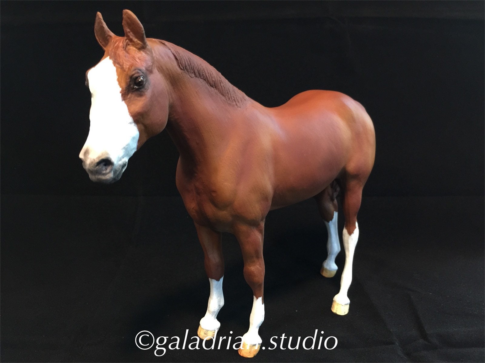 Custom Breyer QH Yearling - Matte Chestnut, Glossed Eyes/nostrils ...
