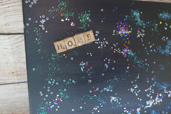 Art & Collectibles Painting Galaxy of Hope Space Glitter Painting with ...