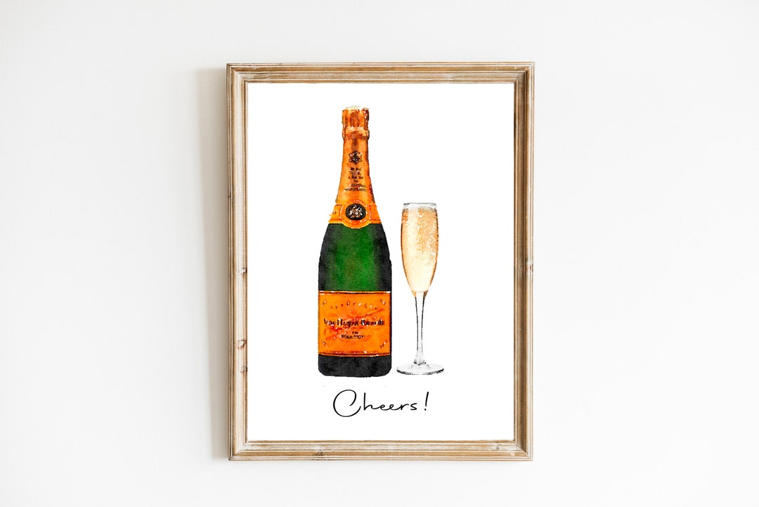 Champagne Watercolor Print, Digital Print, Instant Download - Etsy