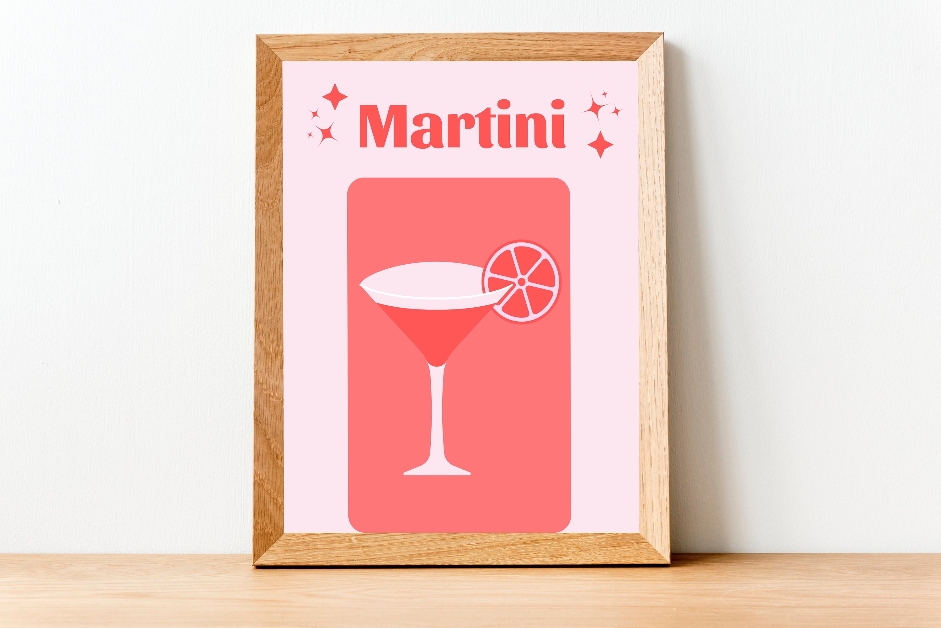 Martini Pop Art Print Bar Cart Print PRINTABLE Digital - Etsy