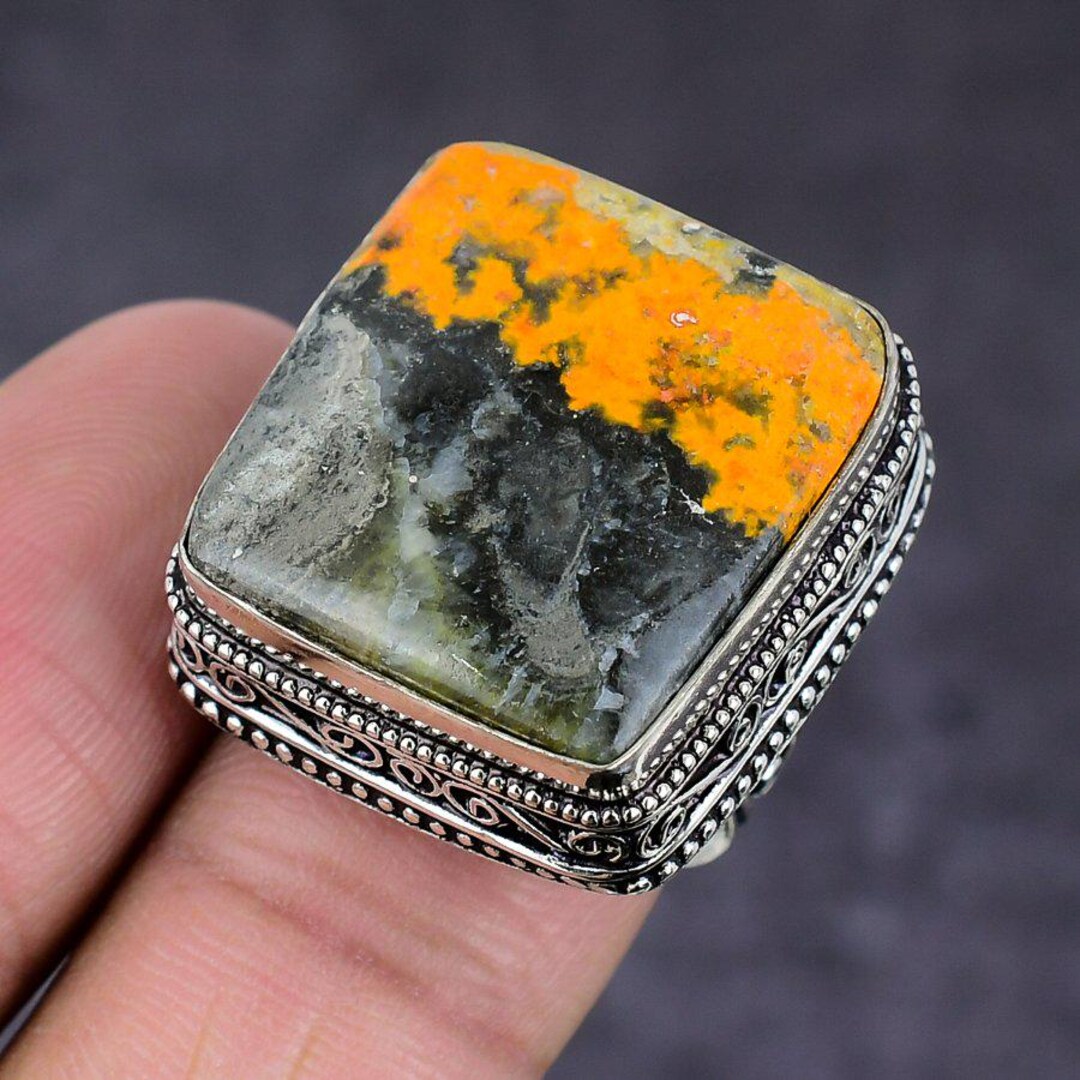 Natural Bumble Bee Gemstone Ring, Solid 925 Sterling Silver Ring ...