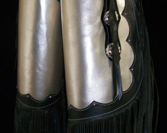 Custom Made Leather Show Chinks/metallic Pearl/r Bar K | Etsy