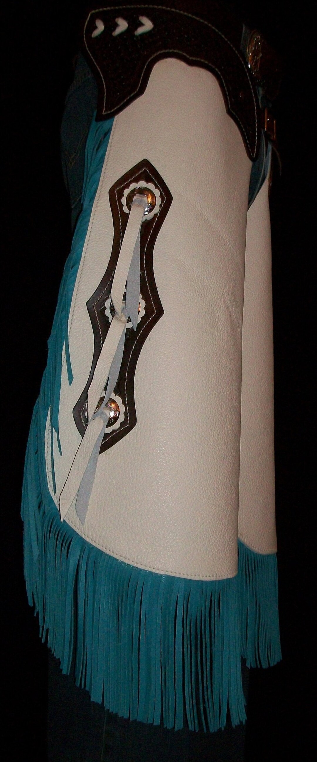 Custom Made Leather Chinks/new Chaps/ Turquoise/r Bar K - Etsy