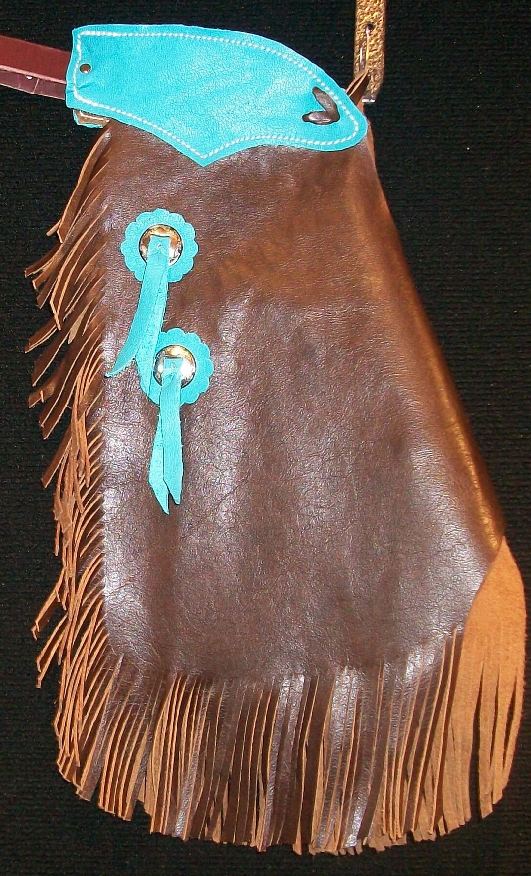 Custom Made Leather Kid's Chinks/youth/toddler/new/ Turquoise/r Bar K ...