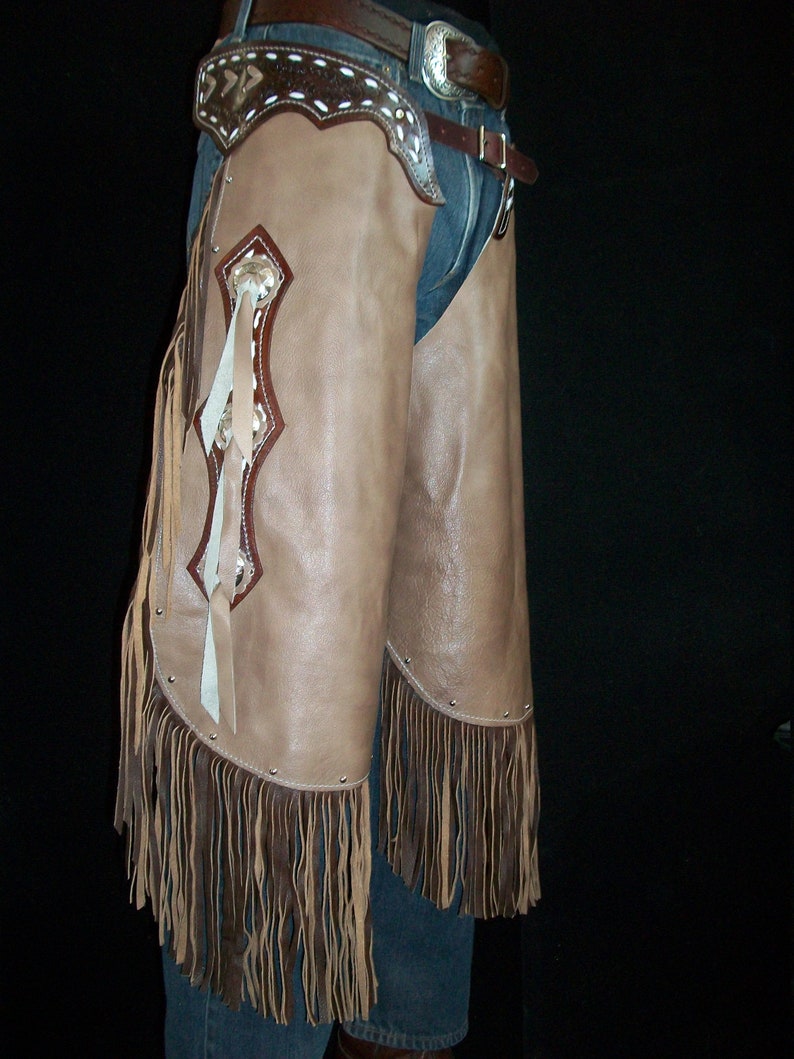 Custom Made Leather Chinks/new Chaps/ Buck Stitched/studs/r - Etsy