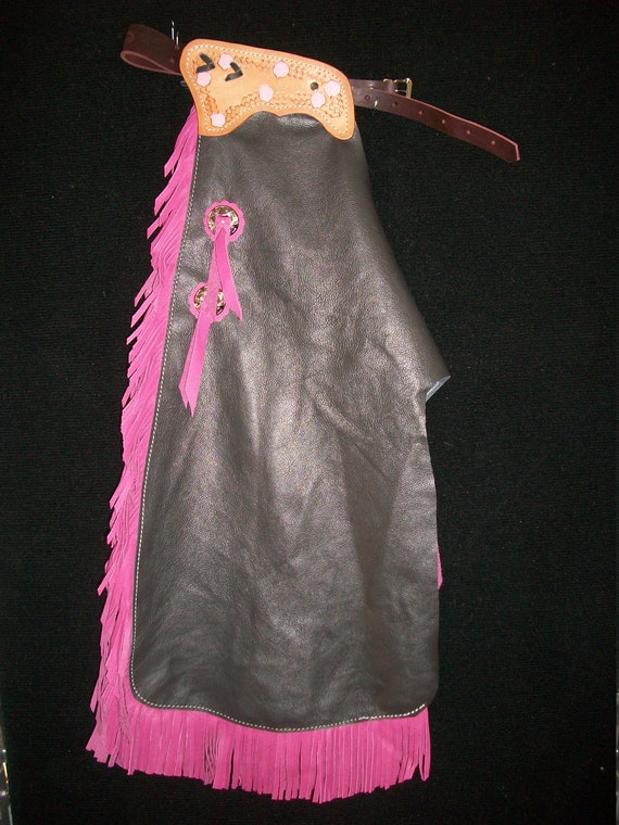 Custom Made Leather Kid's Rodeo Chaps /new/ Pink/r Bar K | Etsy
