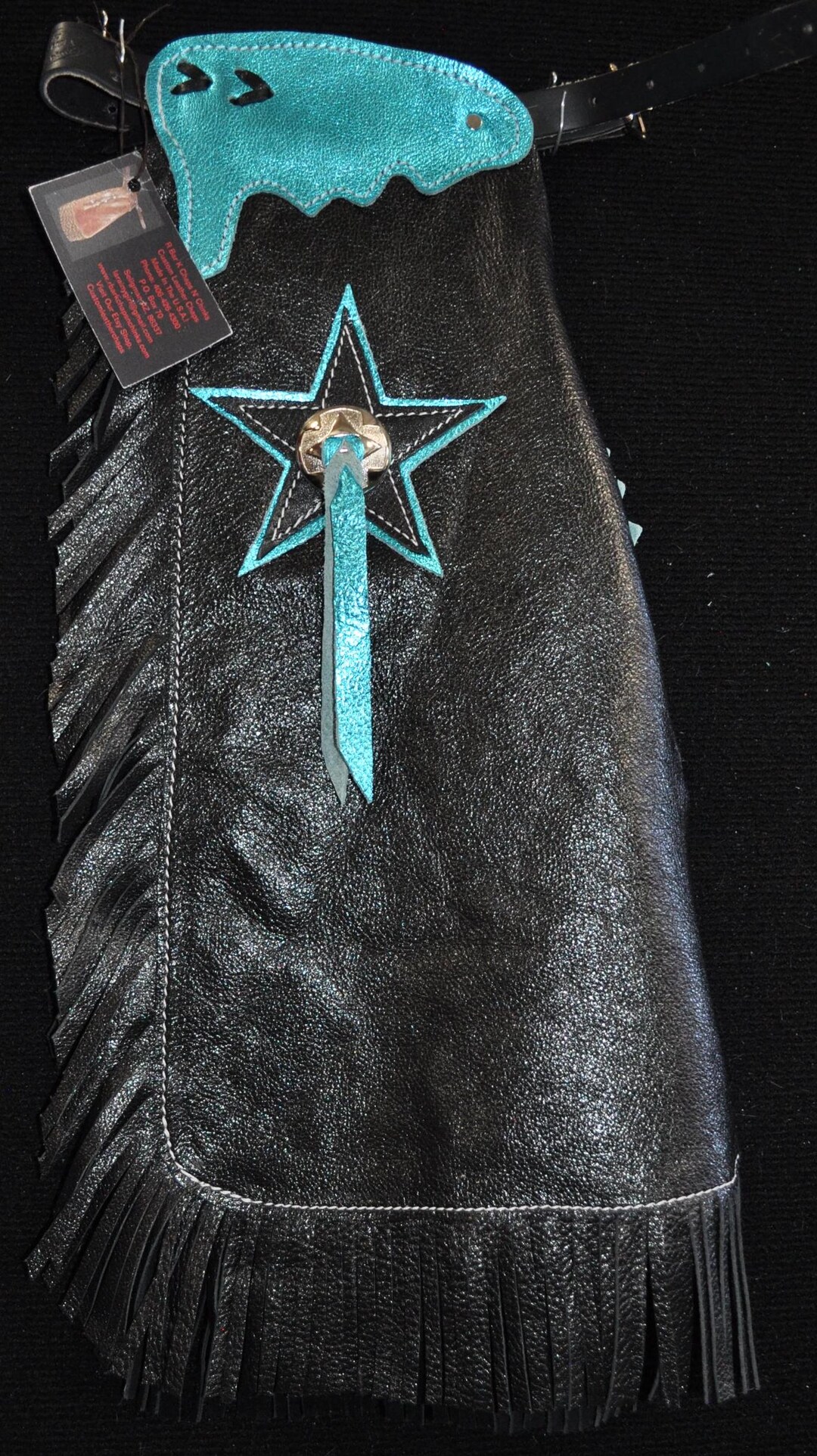 In Stock Now! Size 3/4T/ Custom Made Leather Kids Chaps/turquoise Kids ...