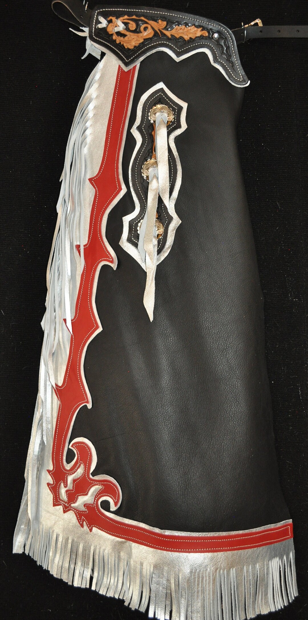 Custom Made Bronc Riders Chaps/ New/ Custom Leather/ Rodeo Chaps/r Bar ...