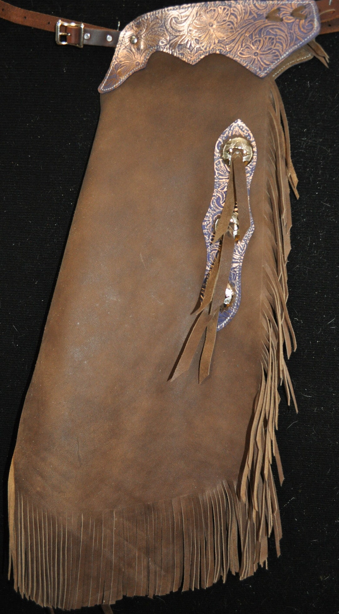 Custom Made Leather Kid's Chinks/toddler's/ Youth/new/ Purple/r Bar K ...