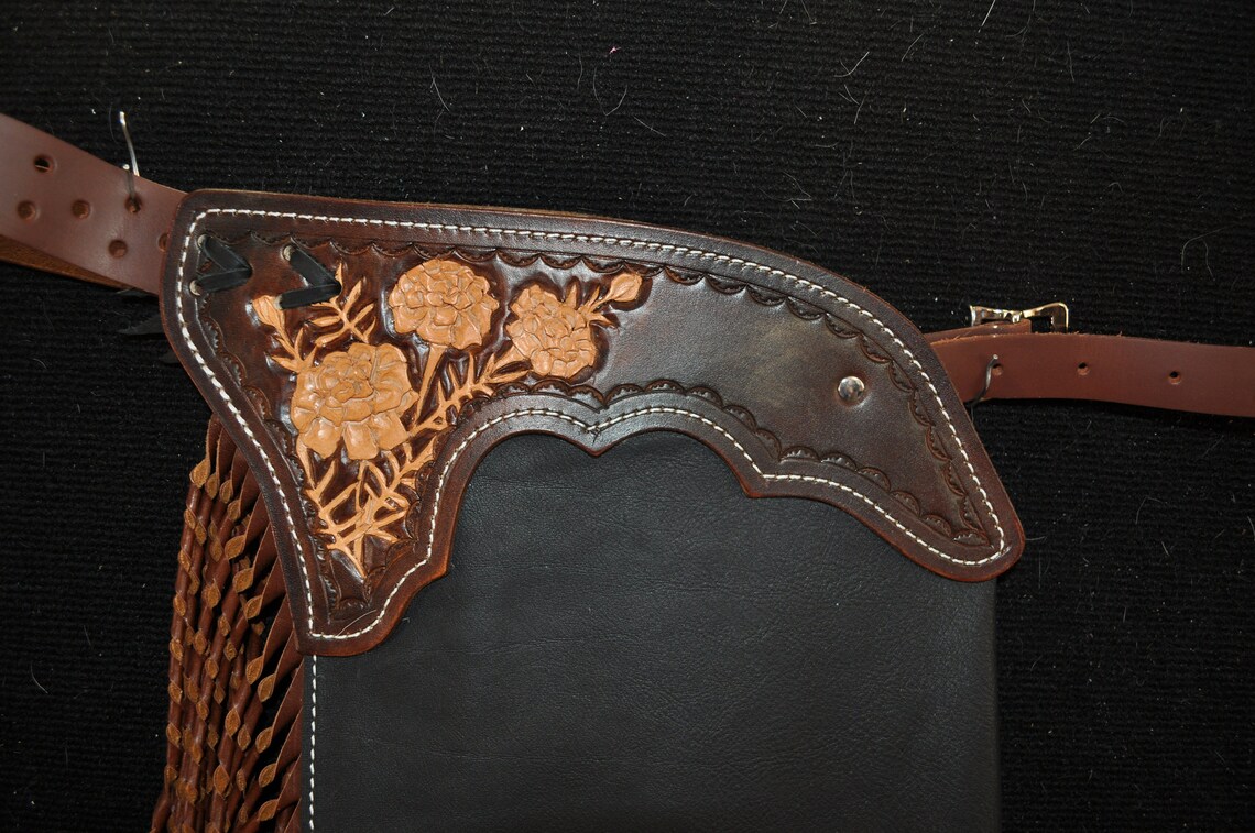 Custom Made Leather Shotgun Chaps/ New/r Bar K - Etsy