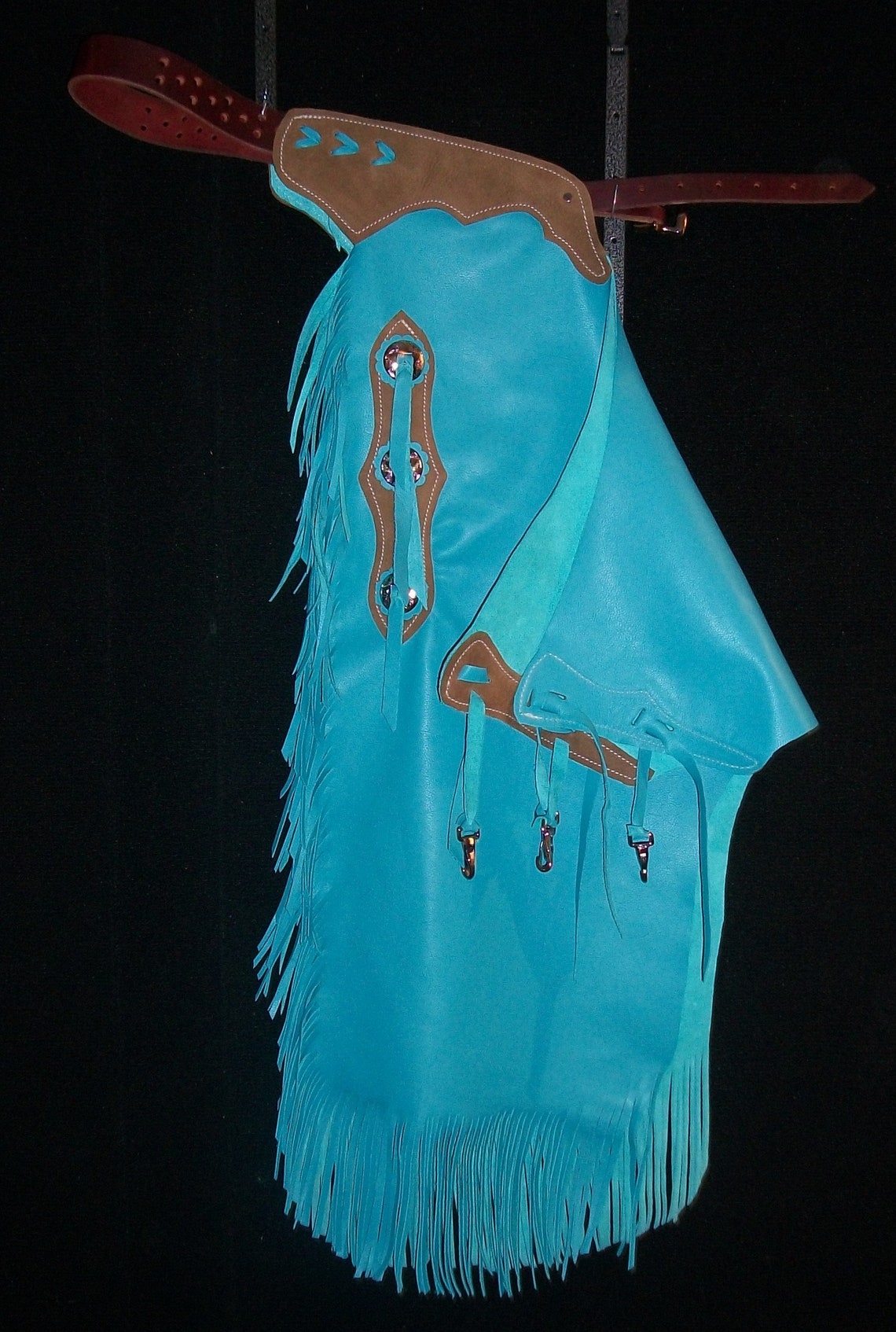 Custom Made Leather Chinks/new Chaps/ Turquoise/r Bar K - Etsy