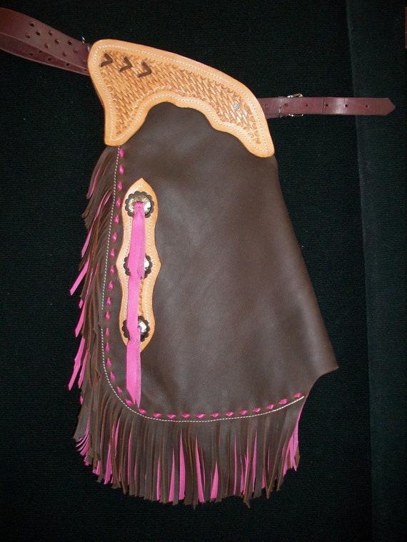 Custom Made Leather Chinks/new Chaps/pink/r Bar K | Etsy