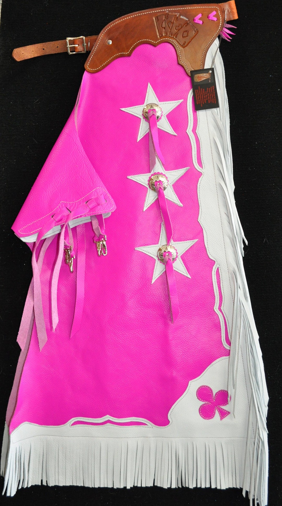 Custom Made Pink Batwing Leather Chaps/new/r Bar K - Etsy