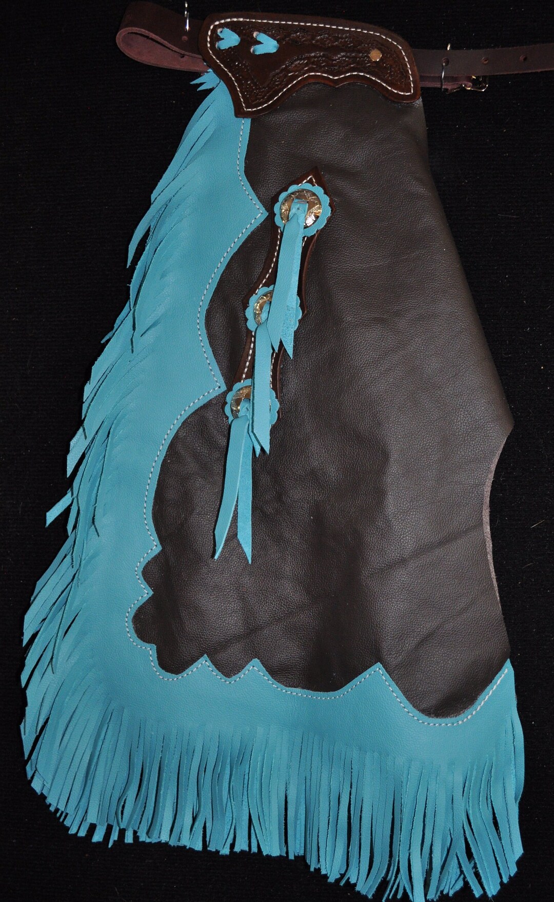 Custom Made Kid's Bronc/bull Riding Chaps/ New/ Custom Leather/ Rodeo ...