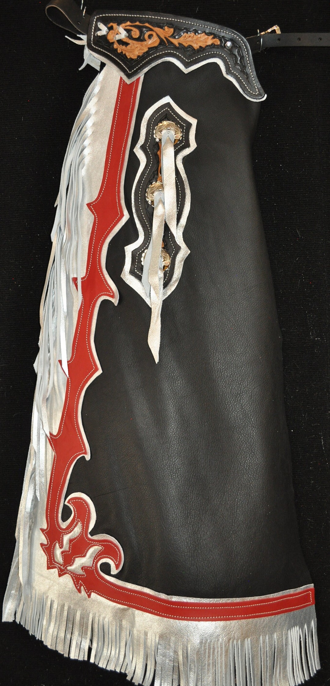 Custom Made Kid's Bronc/bull Riding Chaps/ New/ Custom Leather/ Rodeo ...