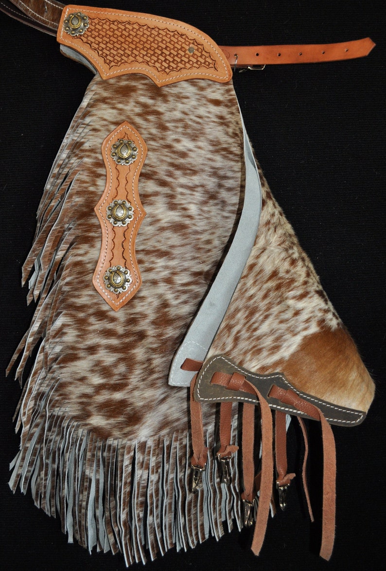 Custom Made Leather Chinks/new Chaps/ Salt and Pepper Cowhide/r Bar K ...