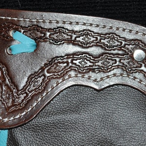 Custom Made Kid's Bronc/bull Riding Chaps/ New/ Custom Leather/ Rodeo ...