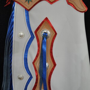 Custom Made Rodeo Royalty/ Texas Blue Bonnet Chaps/ New/ Custom Leather ...