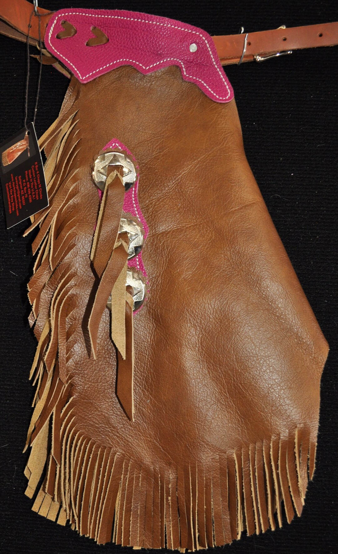 In Stock Now Size 5/6 /custom Made Leather Kids Chinks/pink/r Bar K - Etsy