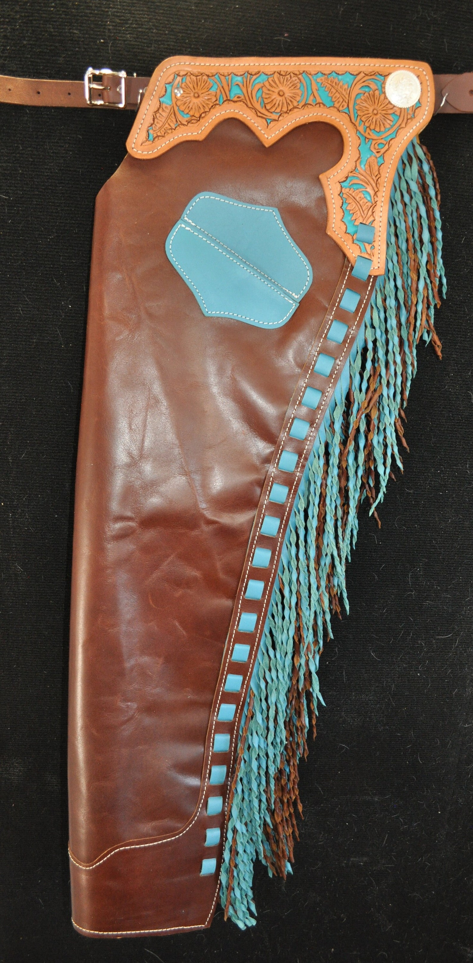 Custom Made Leather Shotgun Chaps/turquoise/new/r Bar K - Etsy