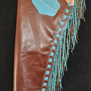 Custom Made Leather Shotgun Chaps/turquoise/new/r Bar K - Etsy