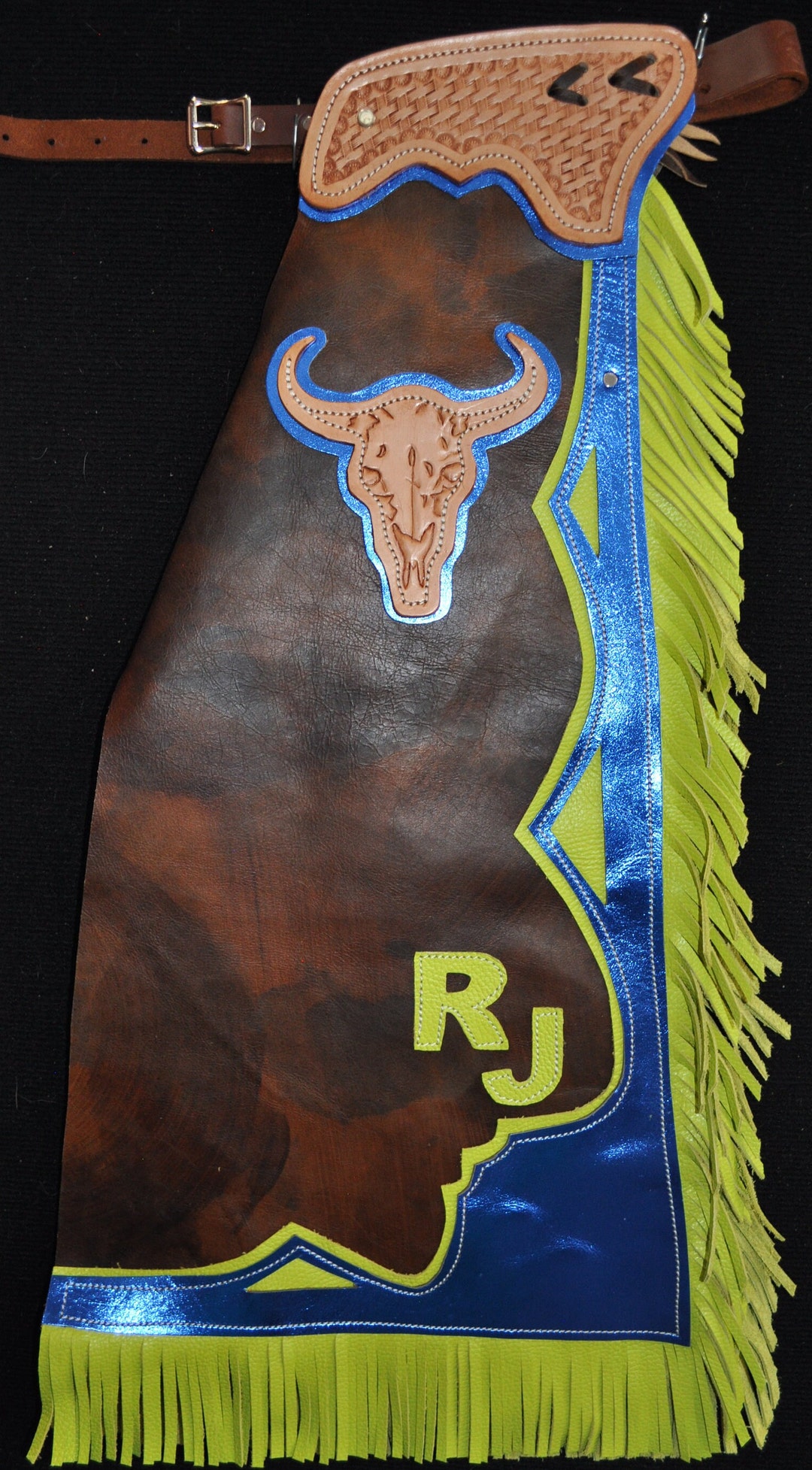 Custom Made Kid's Bronc/bull Riding Chaps/ New/ Custom Leather/ Rodeo ...