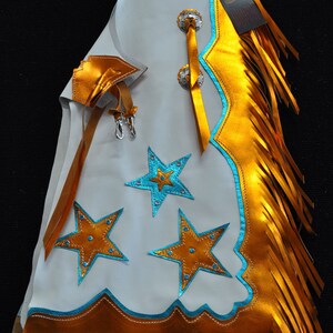 Custom Made Kid's Bronc Riders Chaps/ New/ Custom Leather/ Metallic ...