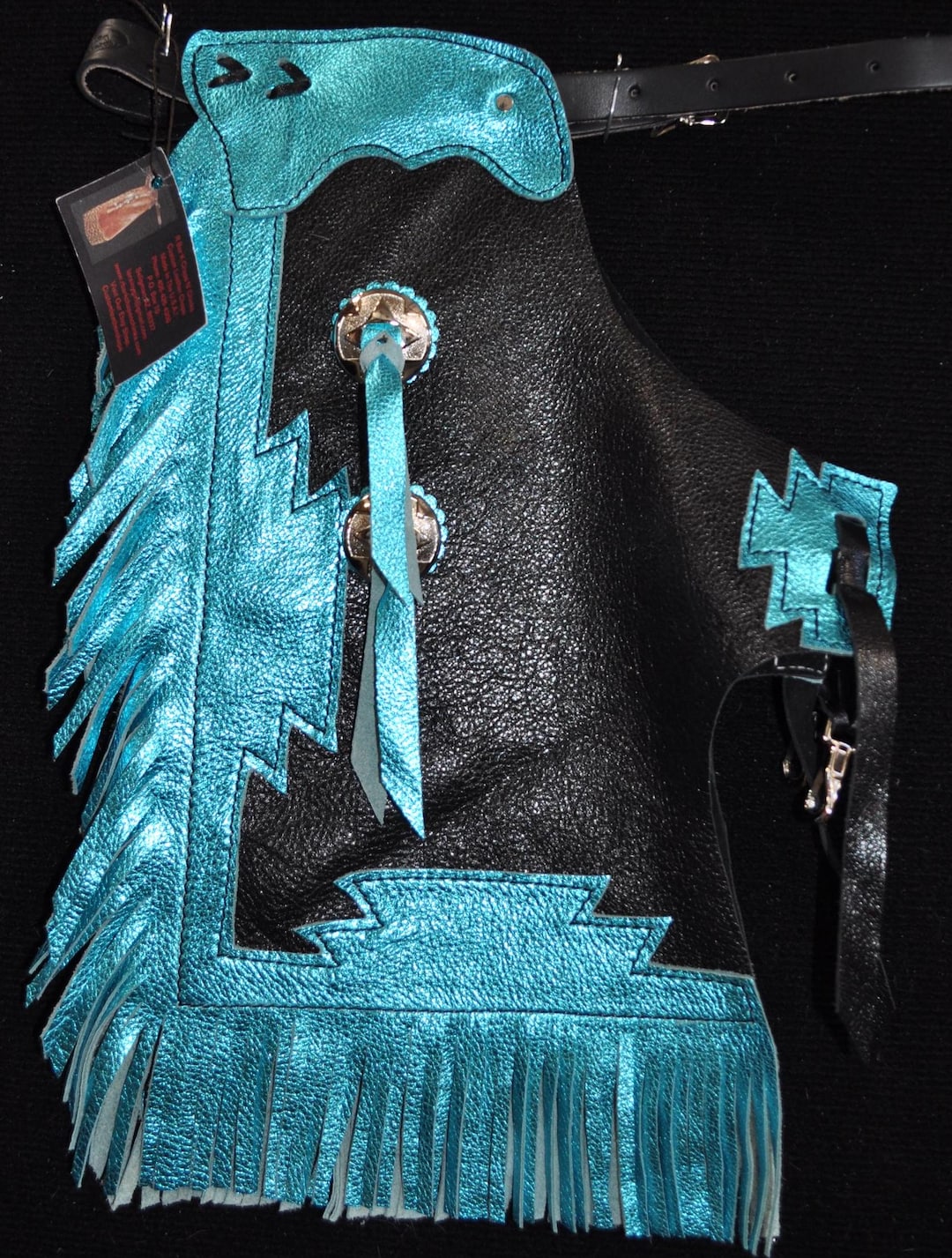 In Stock Now! Size 2T/ Custom Made Leather Kids Chaps/turquoise Kids ...