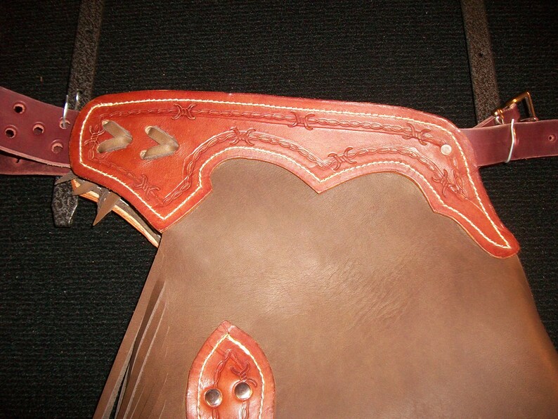 Custom Made Leather Chinks/New Chaps/ Grey/R Bar K | Etsy