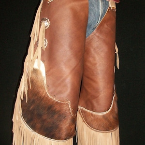 Custom Made Leather Chinks/new Chaps/studs/r Bar K - Etsy